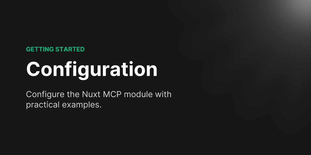 Configuration - Nuxt MCP Toolkit